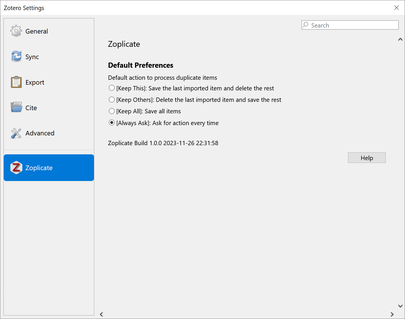 Zoplicate | A plugin that does one thing only - Detect and manage duplicate items in Zotero.